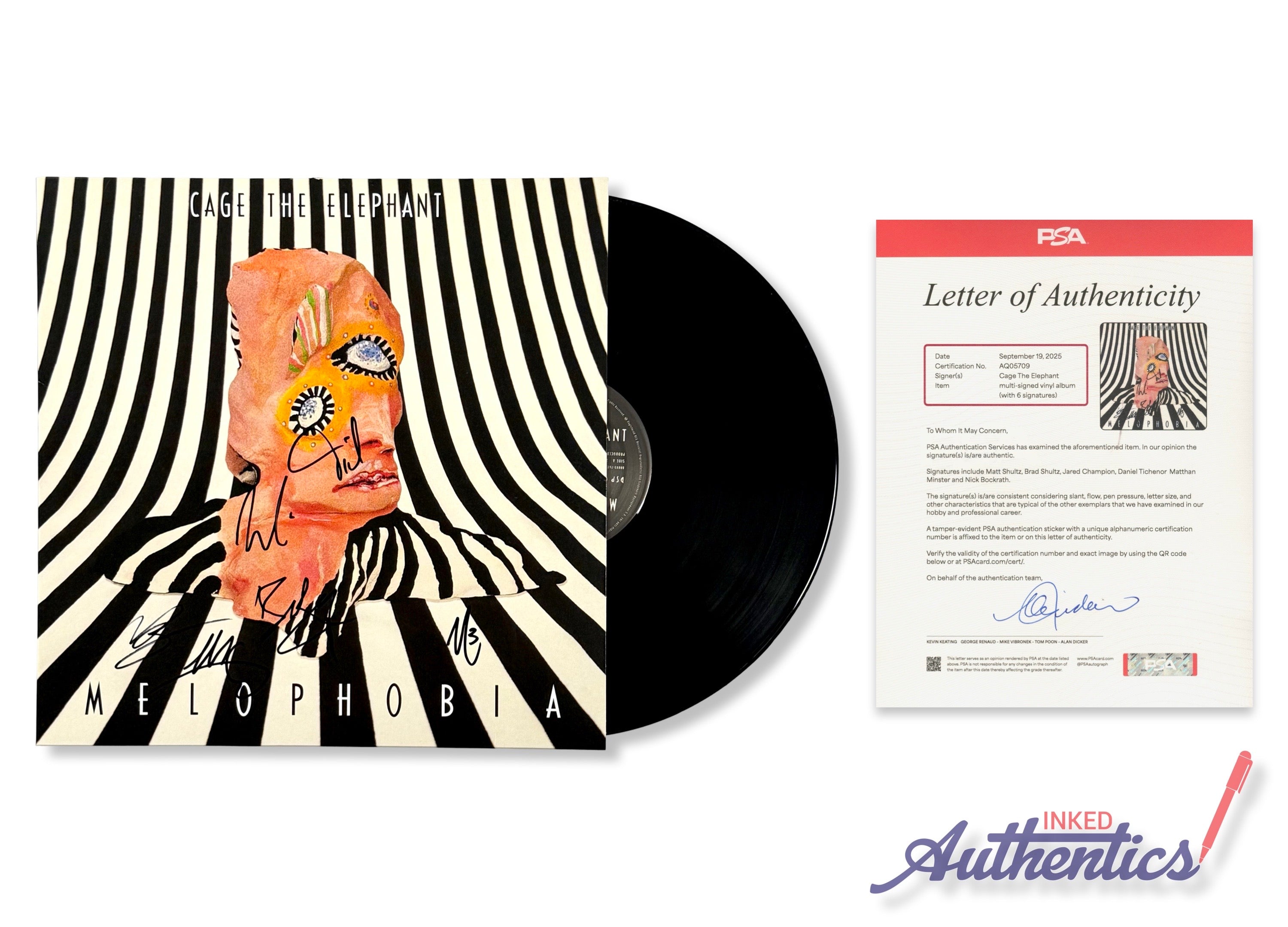 Cage The Elephant Signed Autographed Vinyl LP "Melophobia" PSA/DNA Aut