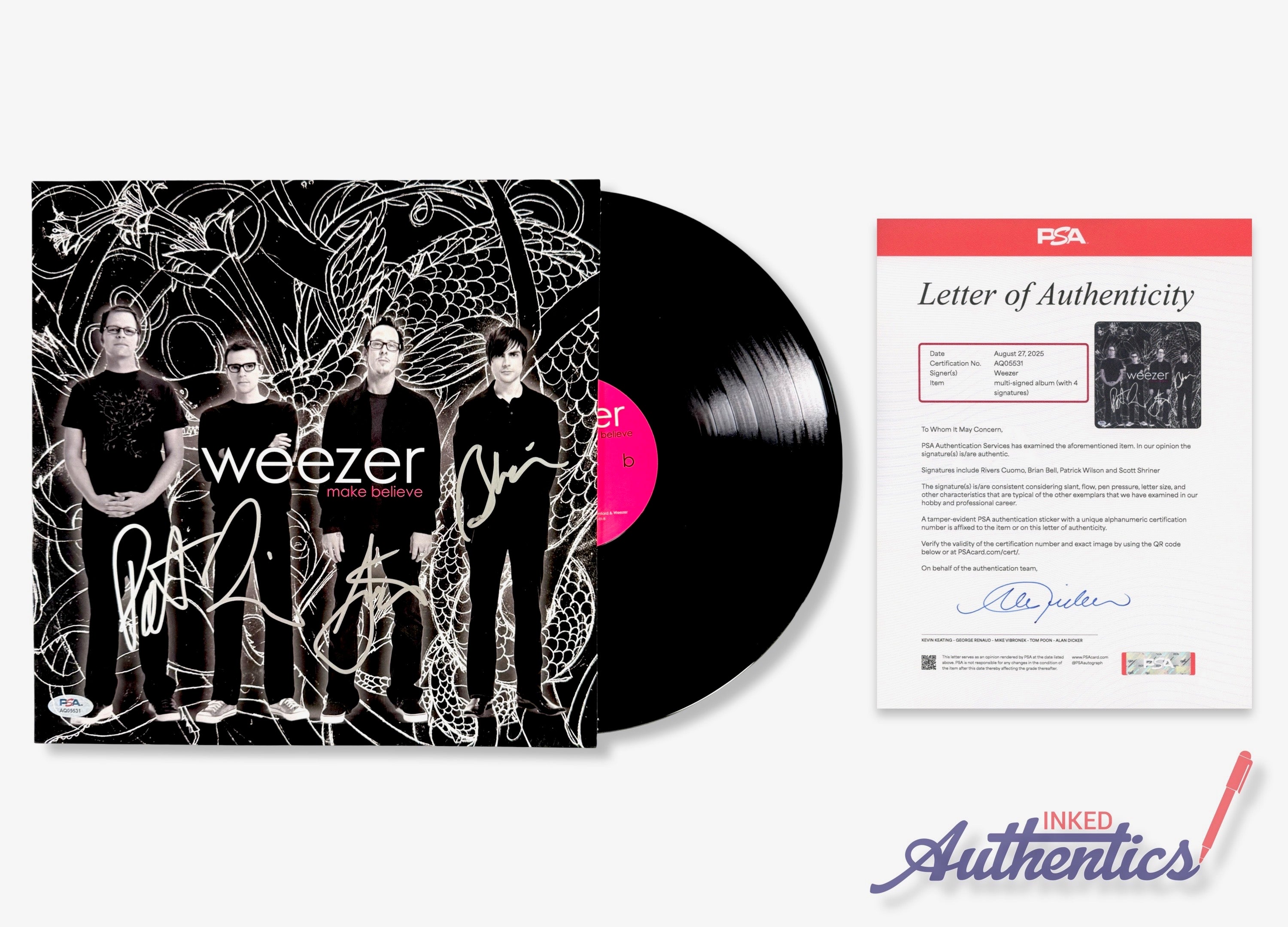 Weezer Signed Autographed Vinyl LP “Make Believe” PSA/DNA Authenticate