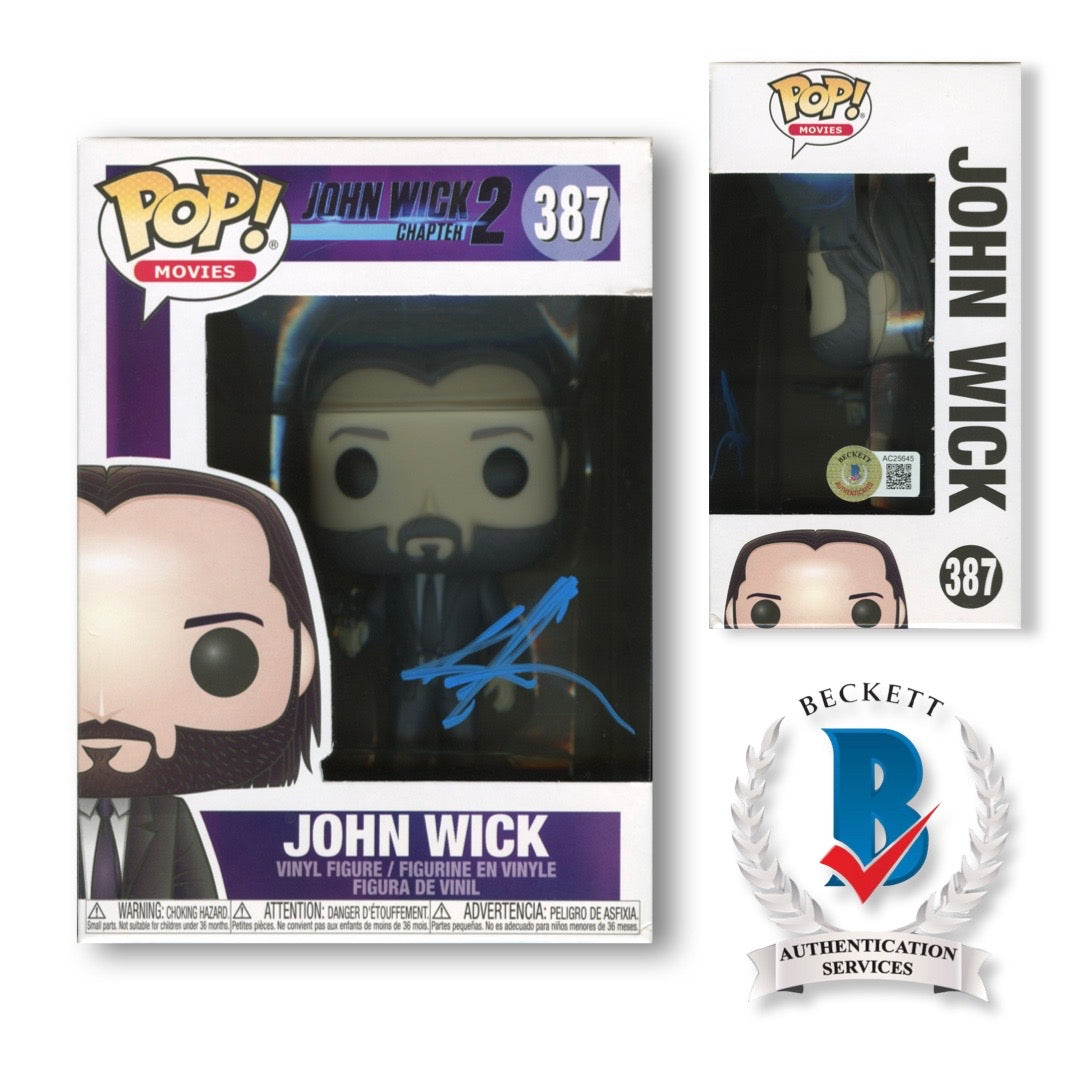 Keanu Reeves Signed Autographed Funko Pop #387 John Wick Beckett Authe
