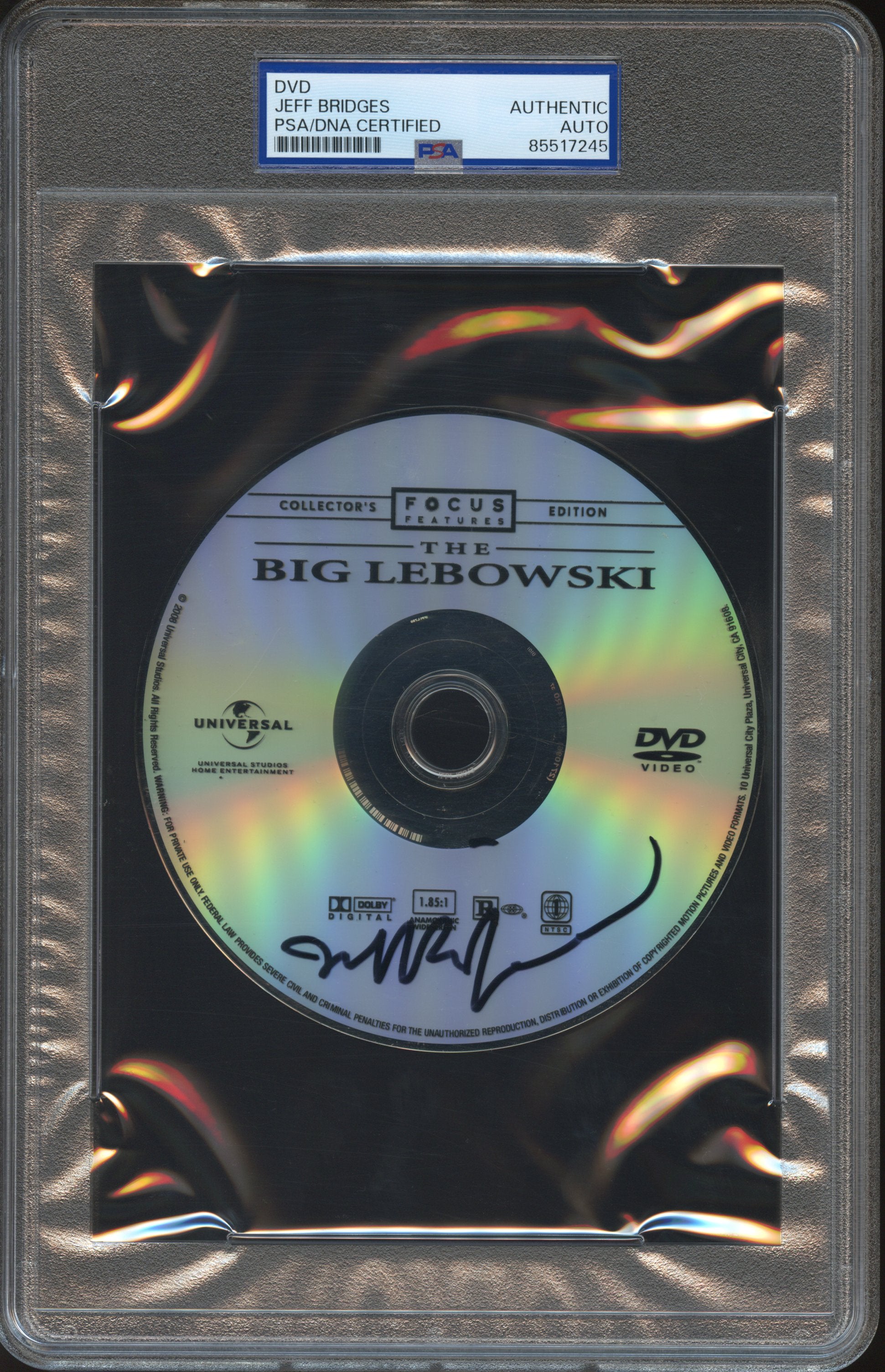 Jeff Bridges Signed Autographed DVD "The Big Lebowski" PSA/DNA Authent